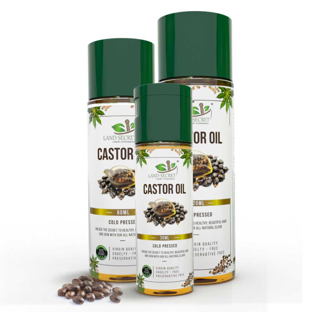 Land Secret Organic Cold Pressed Castor Oil: Ideal for DIY Skin and ...